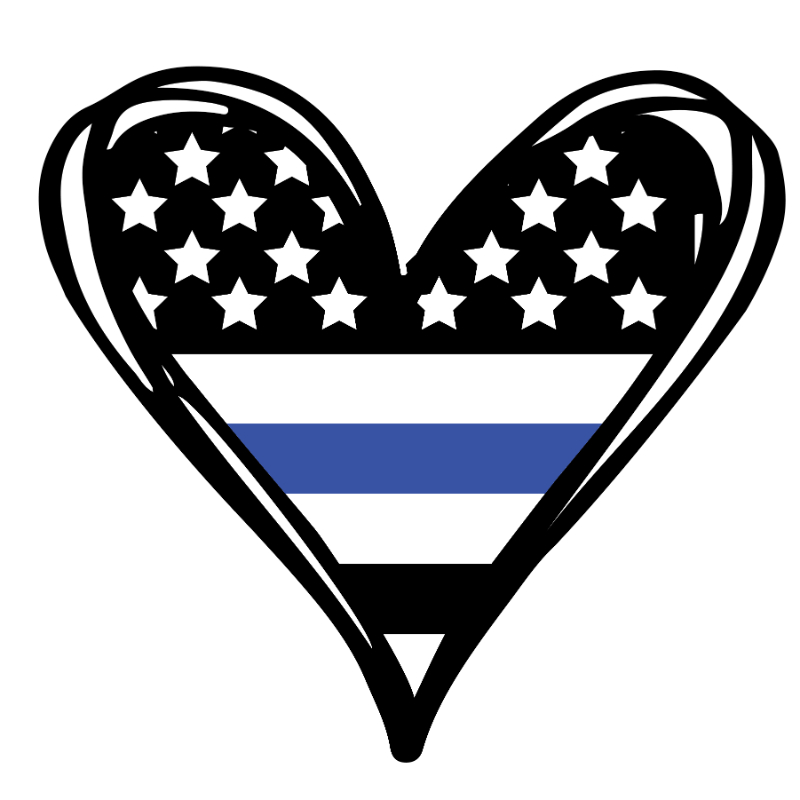 Heart svg, Police Svg, Police Thin Blue Line Svg, Blue Lives - Inspire ...