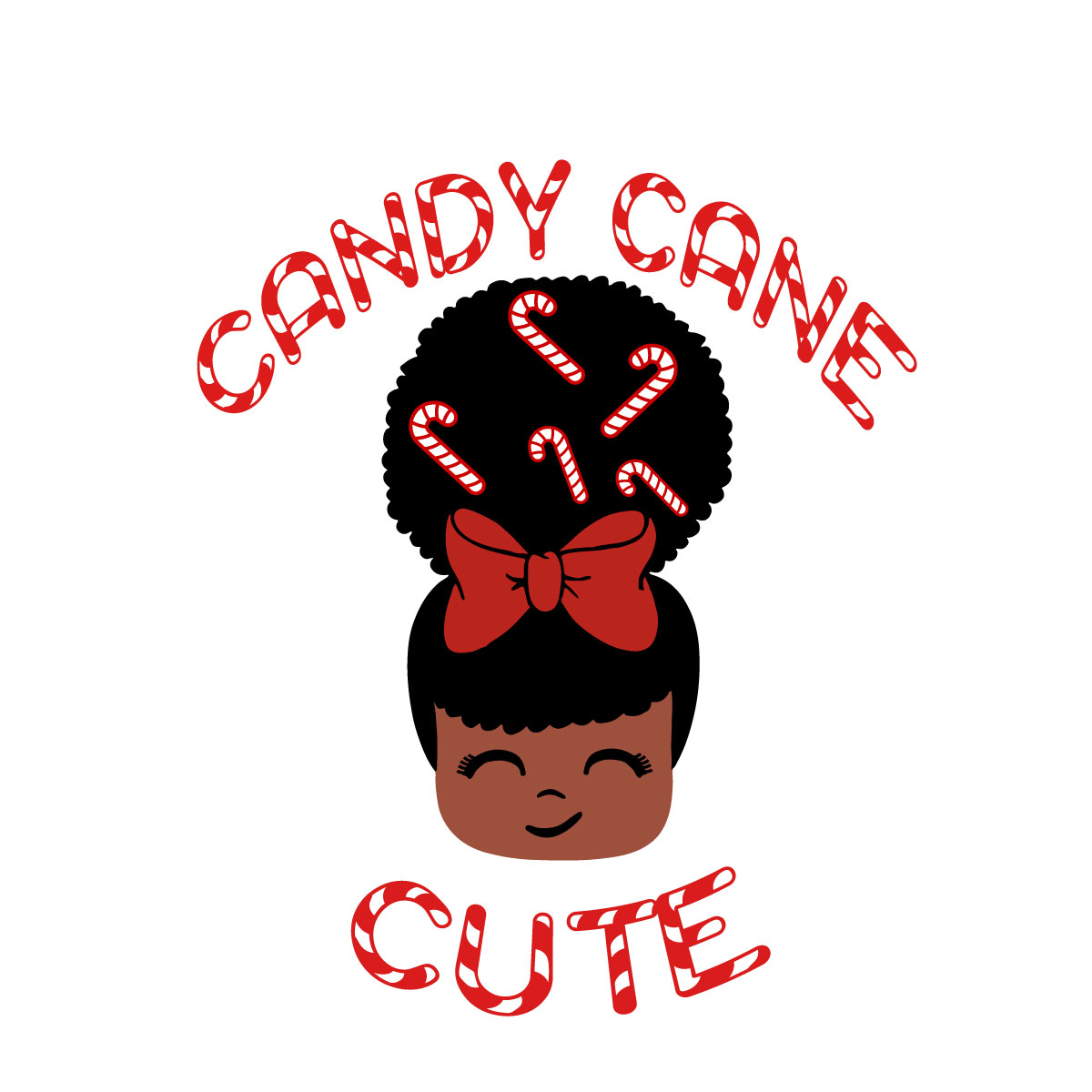 Candy cane cute Svg, Black Girl Christmas Svg, Afro Woman Ch | Inspire ...
