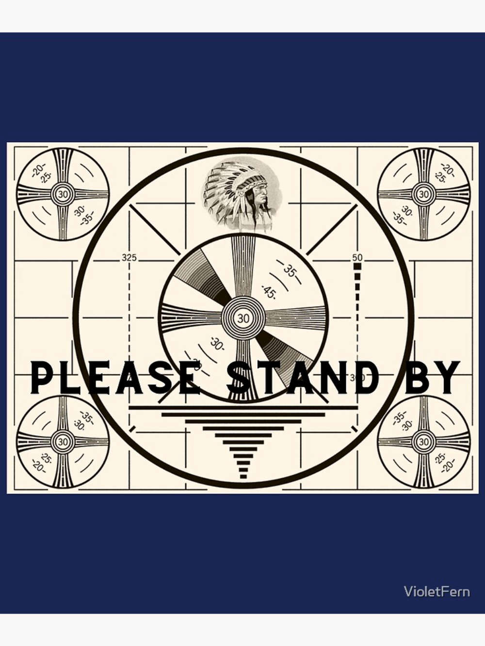 Vintage Old TV Indian Head Test Pattern Poster - Premium Mat | Inspire ...