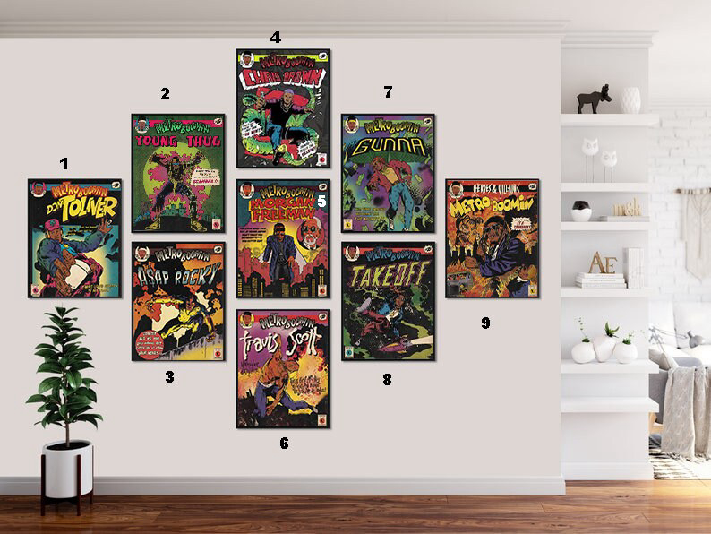 Metro Boomin Poster, Heroes & Villains Album Comics Poster | Inspire Uplift