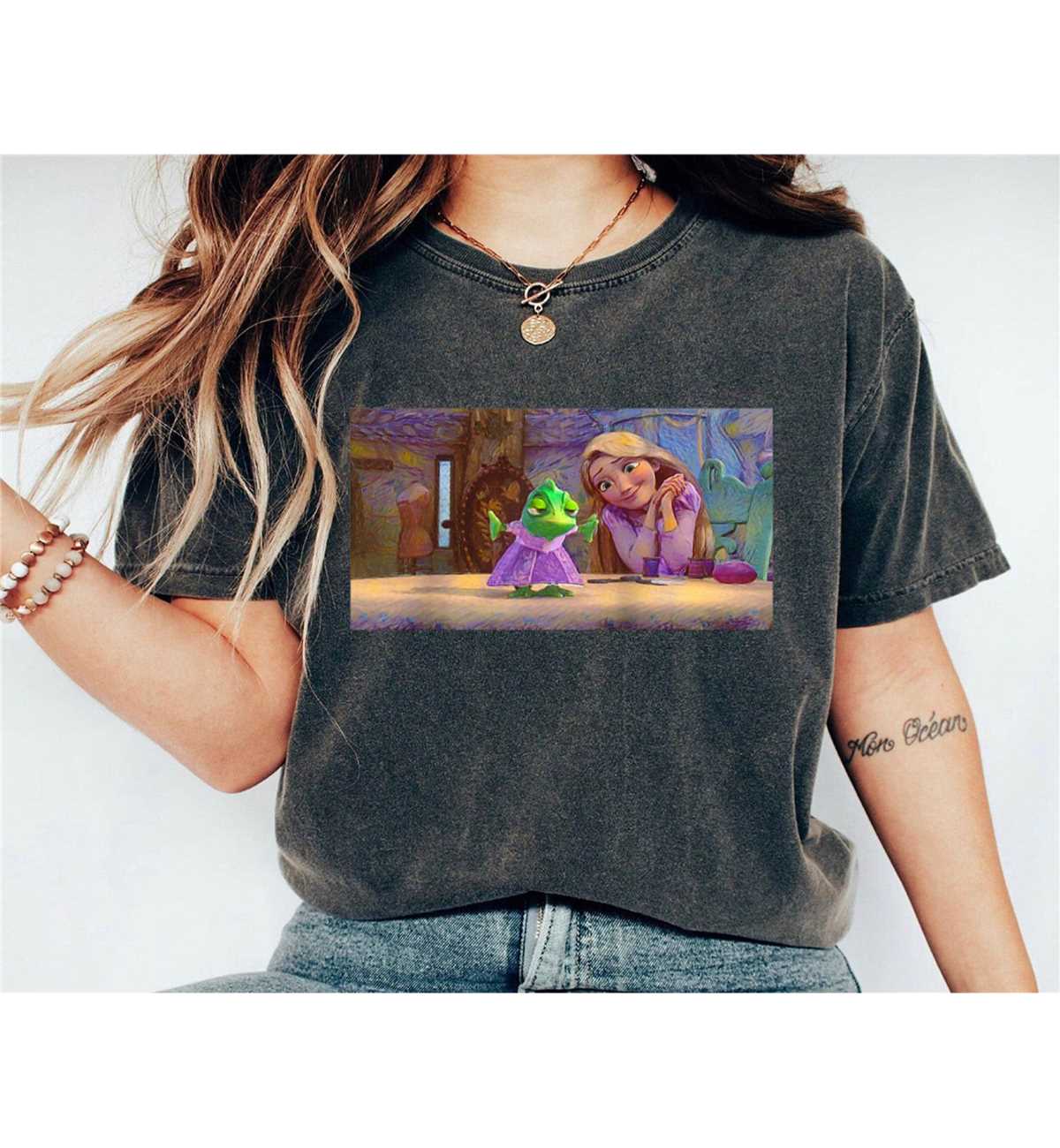 Rapunzel And Pascal Painted Style Chest Shirt, Tangled T-Shi | Inspire ...