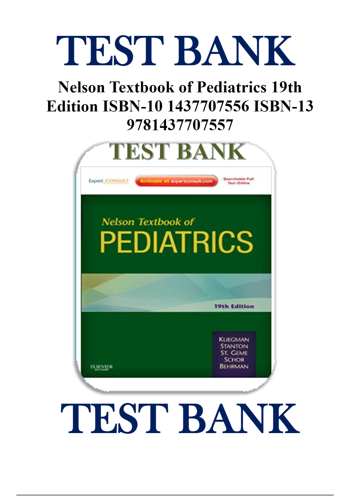 Nelson Textbook of Pediatrics 19th Edition by Robert M. Klie | Inspire ...