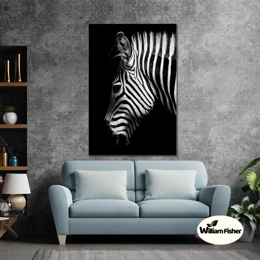 Zebra Head Wall Art, Animal Wall Decor, Luxury Wall Art, Rol | Inspire ...