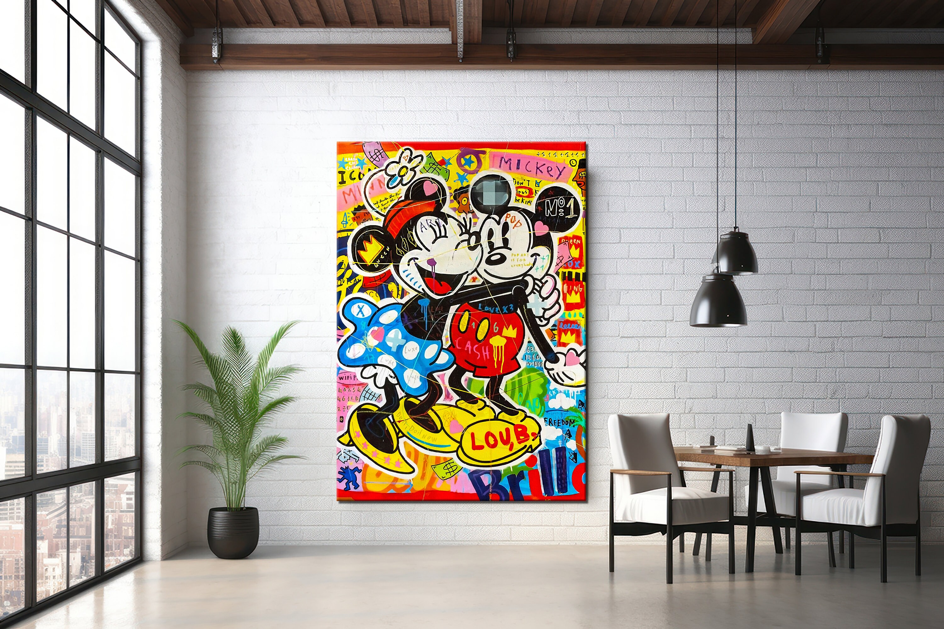 Banksy Mickey Mouse Pop Art Canvas, Banksy Lover Wall Art, C | Inspire ...