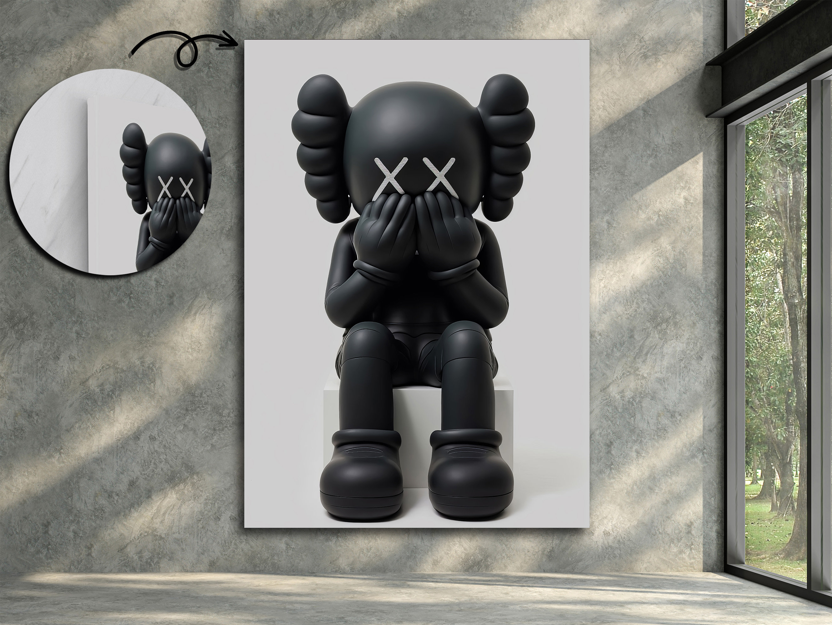Black Kaws Canvas Print, Kaws Canvas, Kaws Wall Art, Kaws Po | Inspire ...