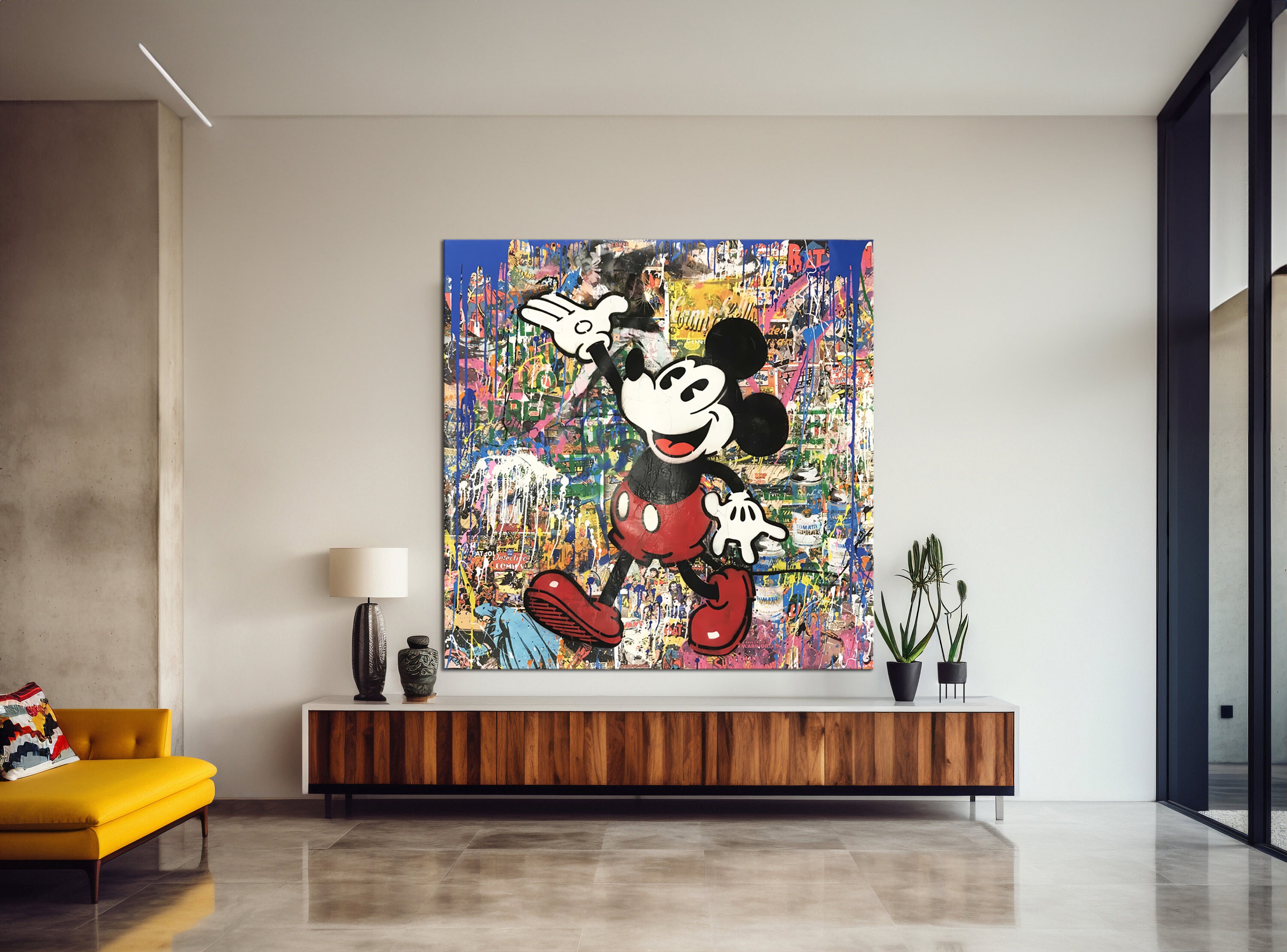 Mickey Mouse Graffiti Pop Art Canvas Wall Art, Mickey Mouse | Inspire ...