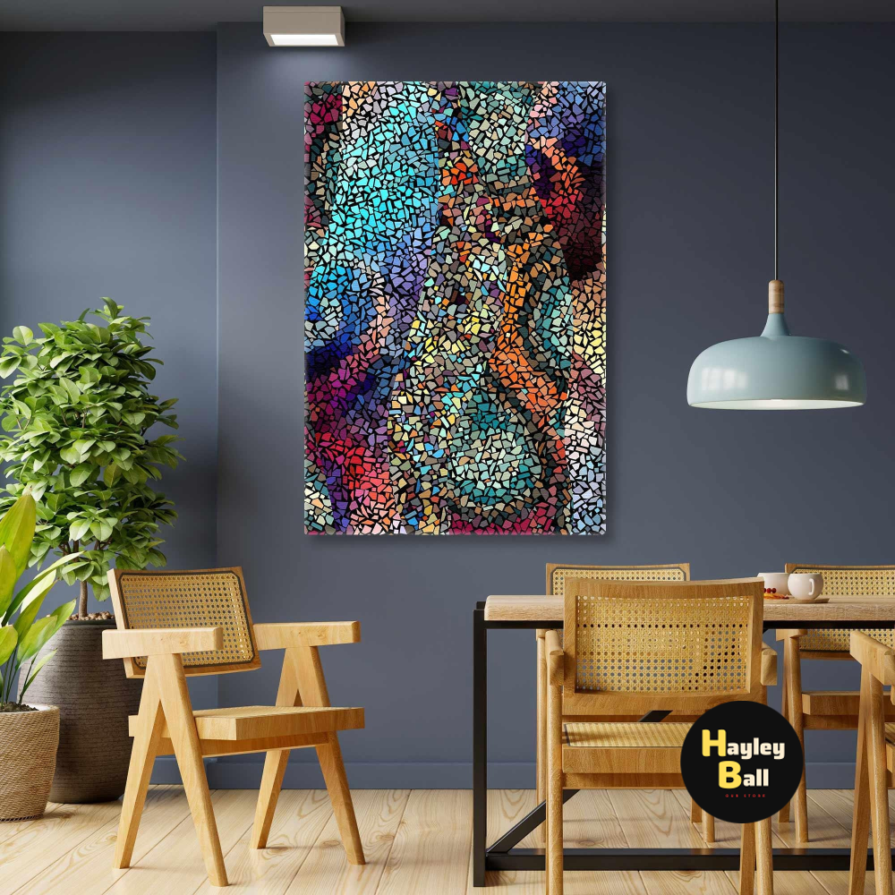 Mosaic Wall Art, Colorful Wall Decor, Abstract Canvas Wall A | Inspire ...