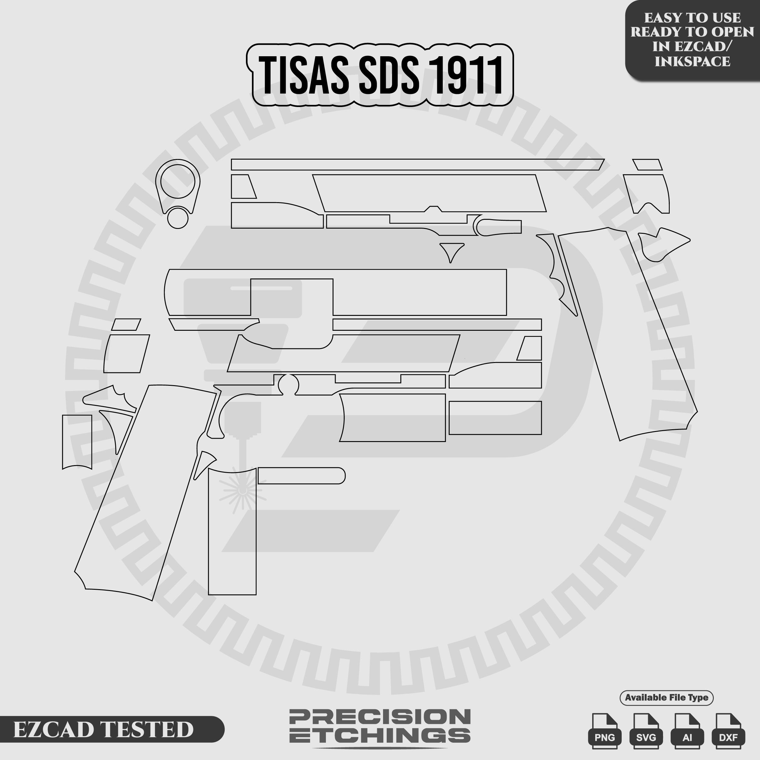 TISAS SDS 1911 Outline/Template For laser engraving and Mark | Inspire ...