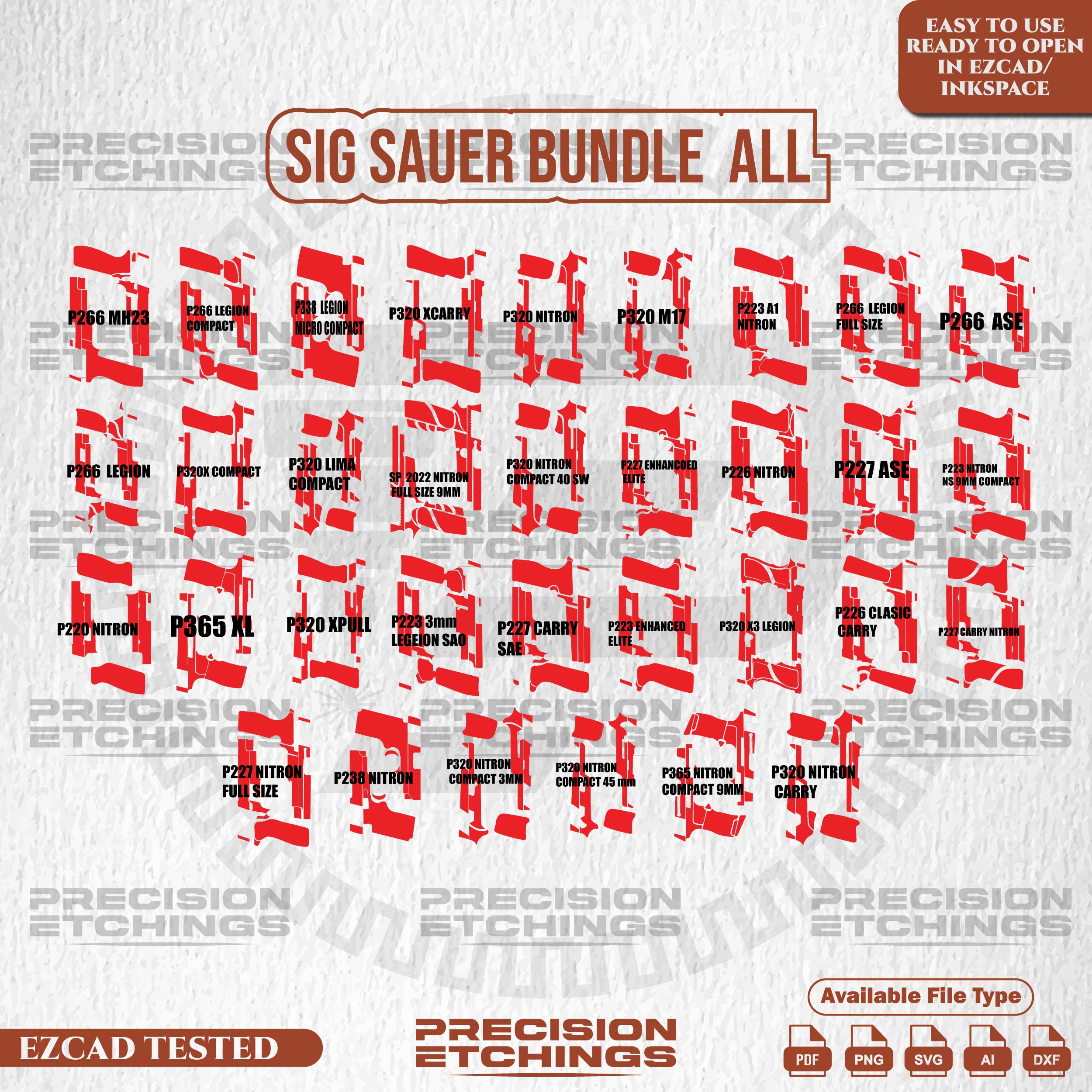 SIG SAUER Outline/Template For laser engraving and Marking F | Inspire ...