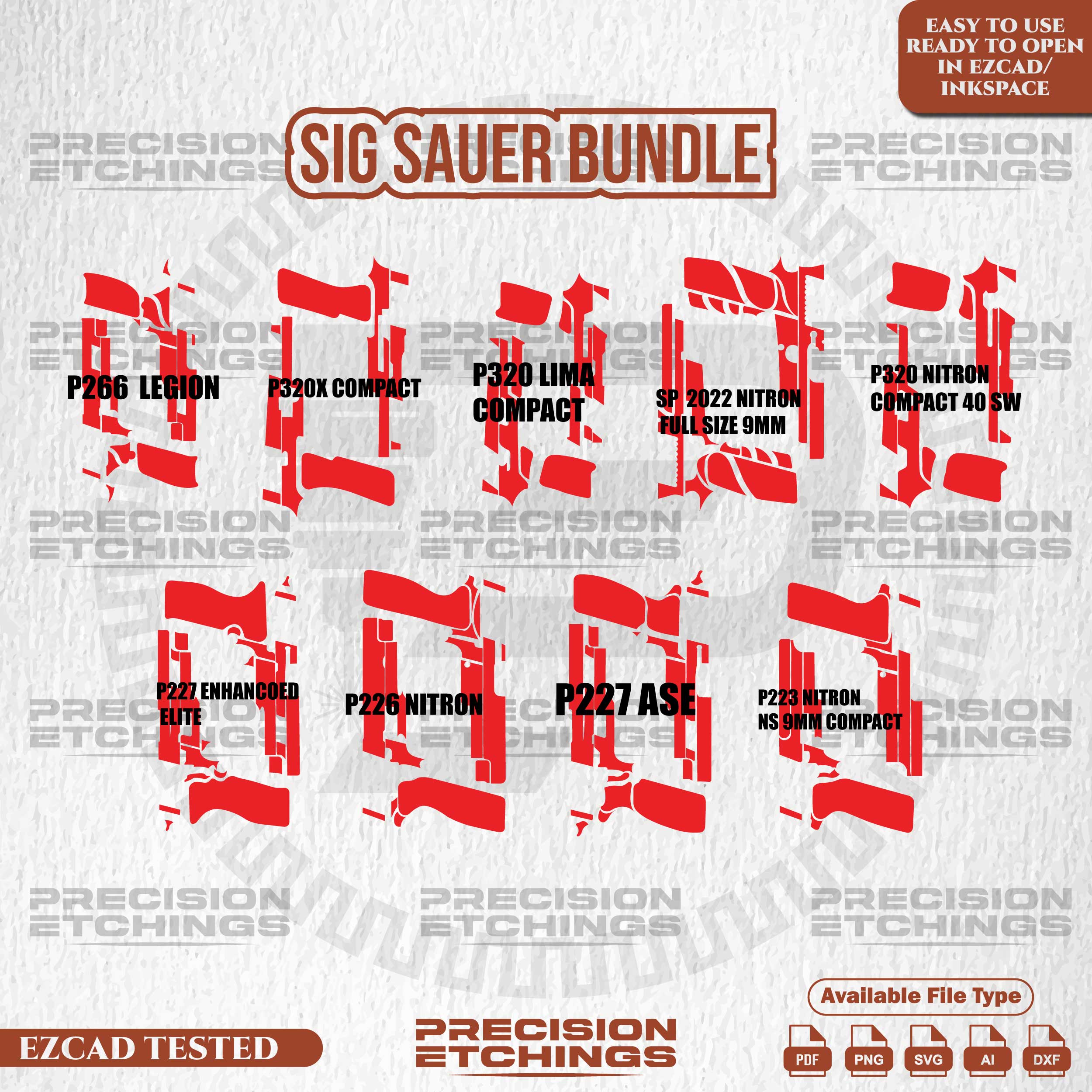 SIG SAUER2 Outline/Template For laser engraving and Marking | Inspire ...