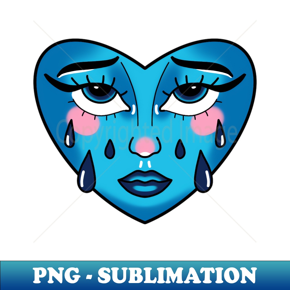 blue and navy crying heart cute gift - High-Resolution PNG S | Inspire ...