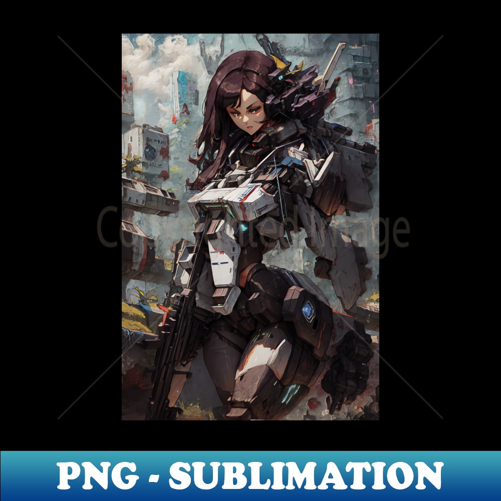 Post-Apocalyptic Robot Girl - High-Resolution PNG Sublimatio | Inspire ...