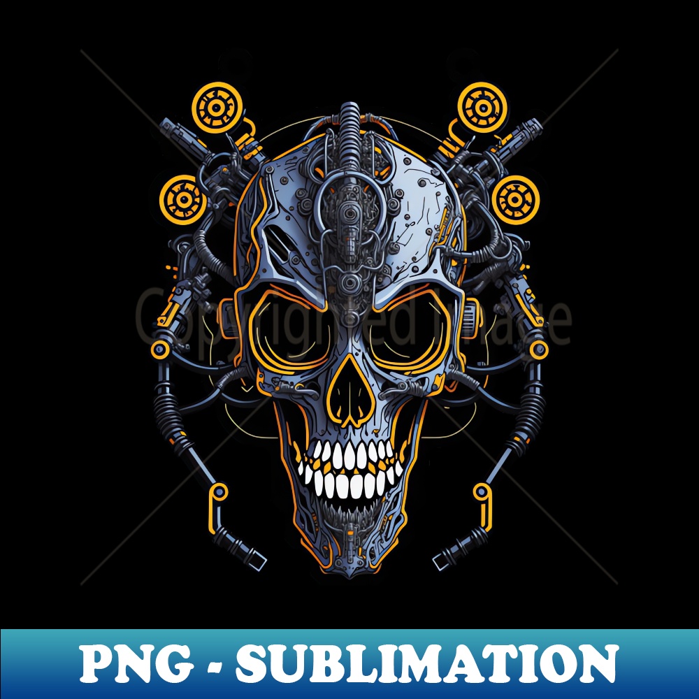 Mecha Skull S03 D77 - High-Resolution PNG Sublimation File | Inspire Uplift
