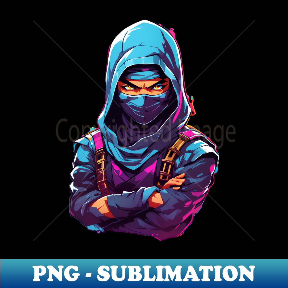Neon ninja - Retro PNG Sublimation Digital Download | Inspire Uplift