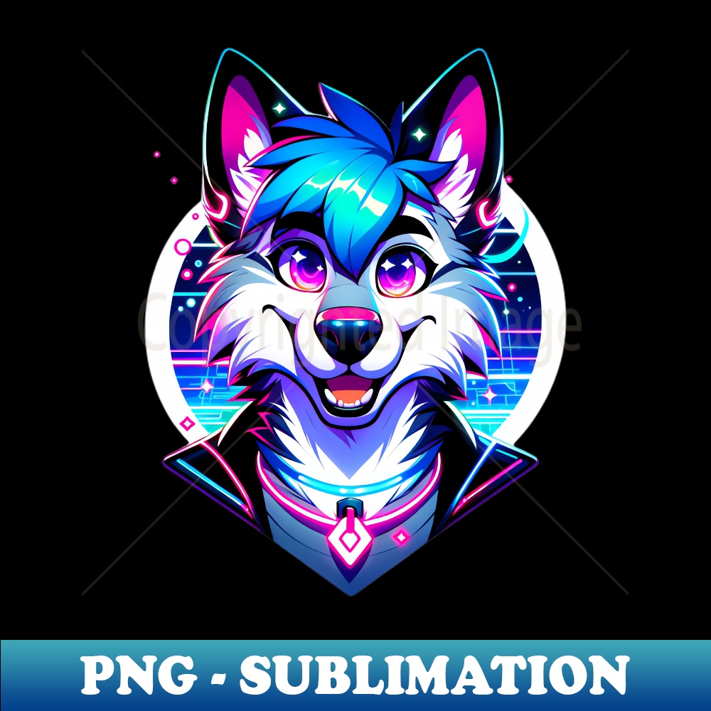 Cyberpunk Neon Furry Anthro Wolf - Premium Sublimation Digit | Inspire ...