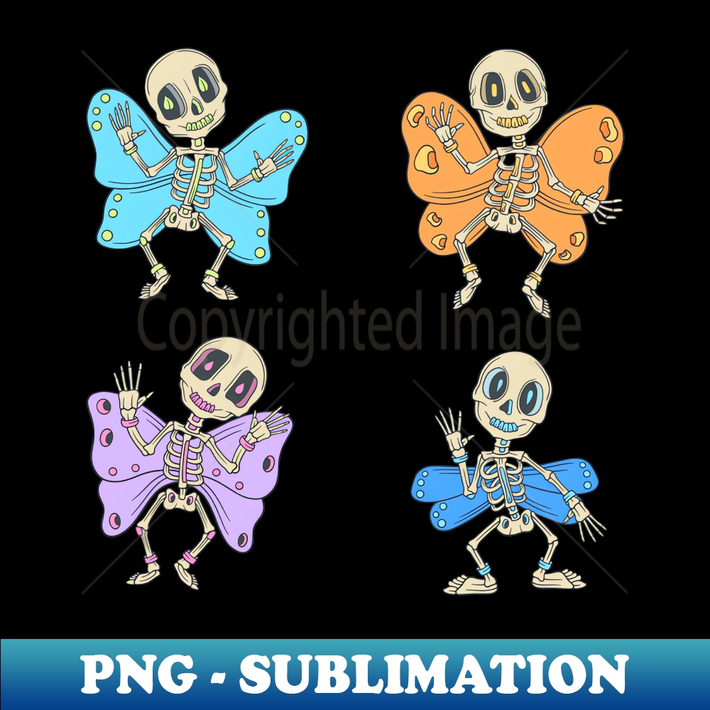 Colorful butterfly Skeleton Day of the Dead Candy Skeleton - | Inspire ...