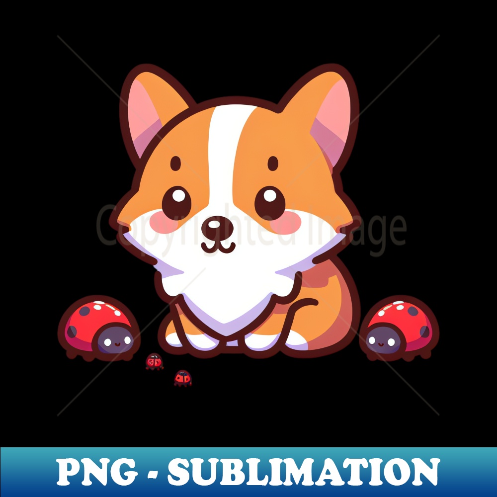 Cute Corgi with Ladybugs - Artistic Sublimation Digital File | Inspire ...