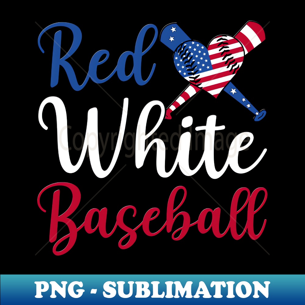 4th of July Baseball Red White Blue Patriotic Baseball Heart | Inspire ...