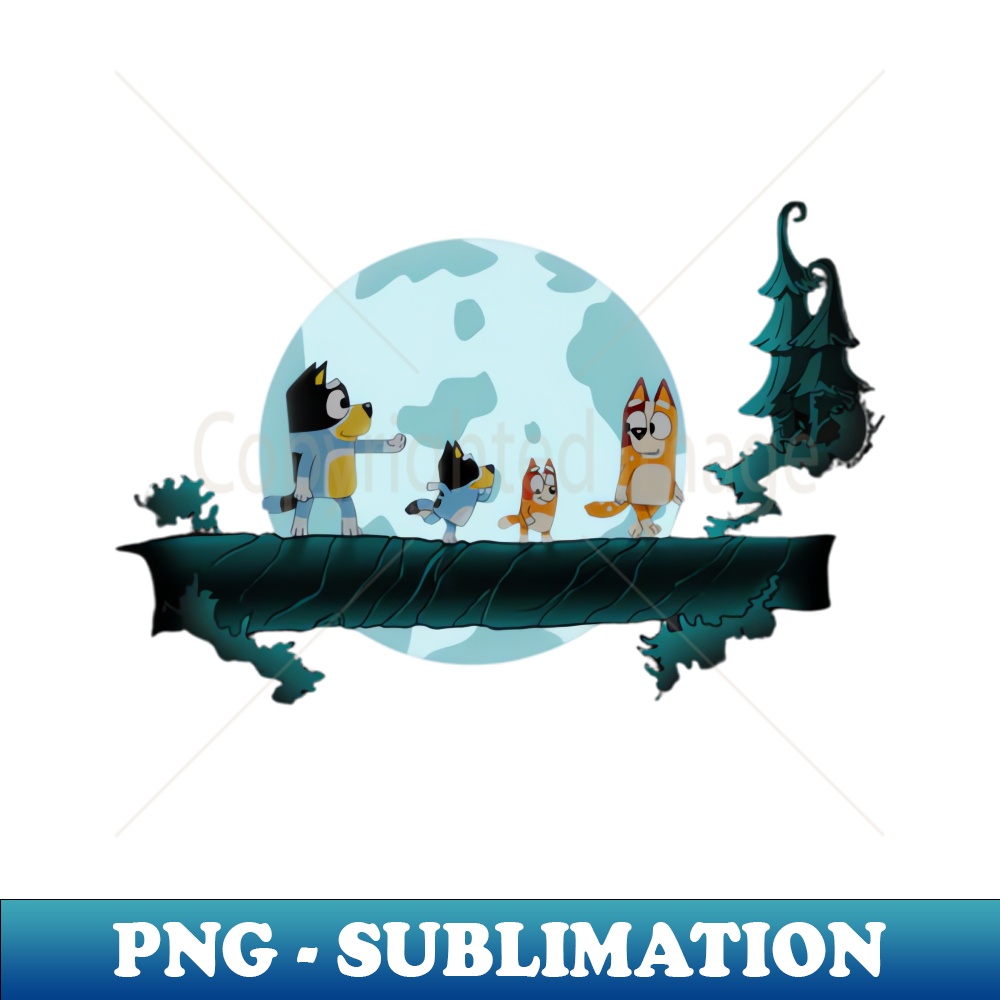bluey walk in moon - Instant PNG Sublimation Download | Inspire Uplift