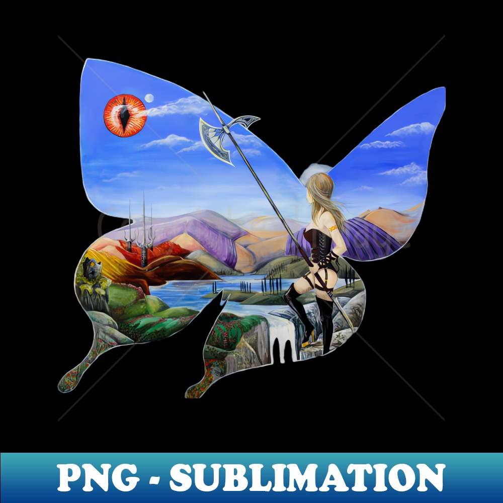 Butterfly Warrior Landscape - PNG Transparent Sublimation De - Inspire ...