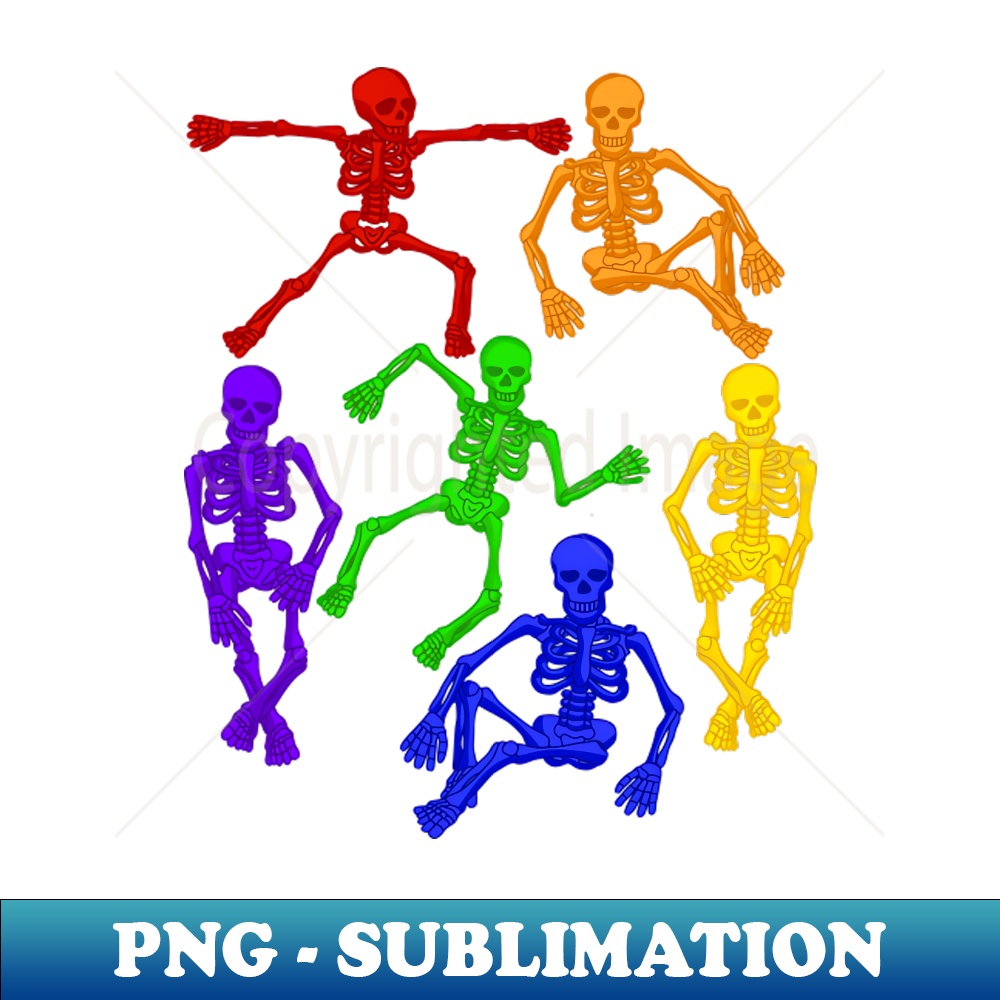 Rainbow Skeletons - High-Quality PNG Sublimation Download | Inspire Uplift