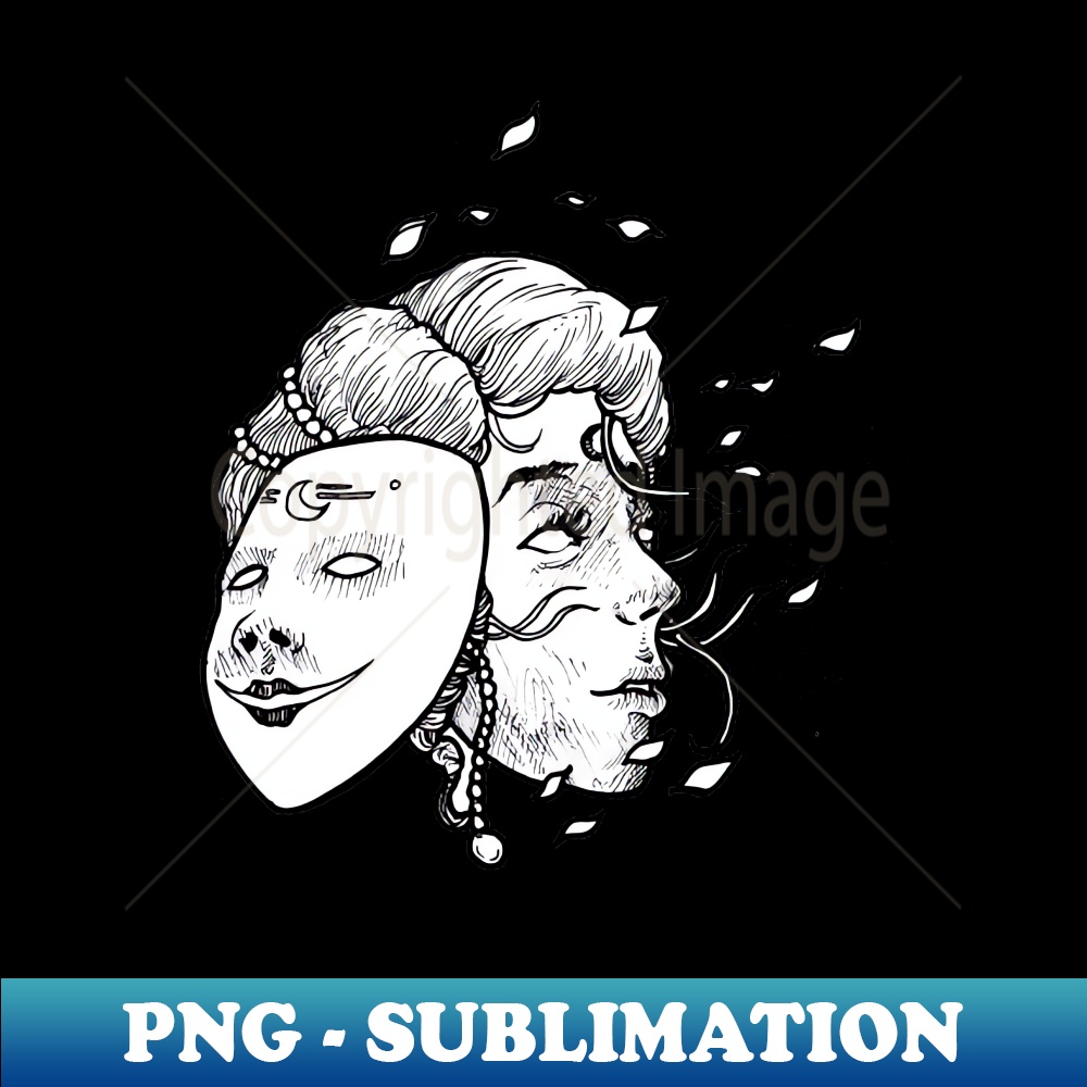 Woman with mask of expression deception. - Sublimation-Ready | Inspire ...