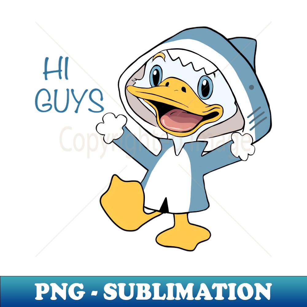 cute duck on shark mat - High-Resolution PNG Sublimation Fil | Inspire ...
