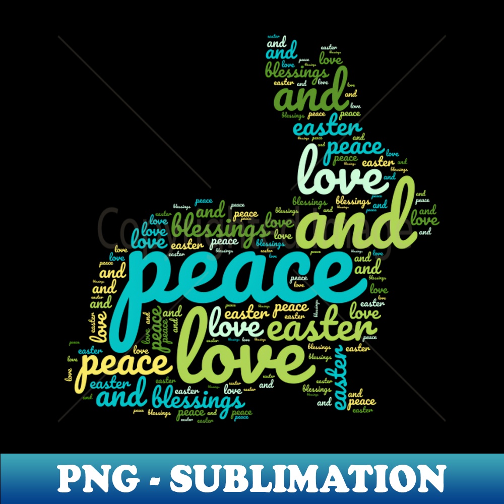 Easter bunny, word cloud - Sublimation-Ready PNG File | Inspire Uplift