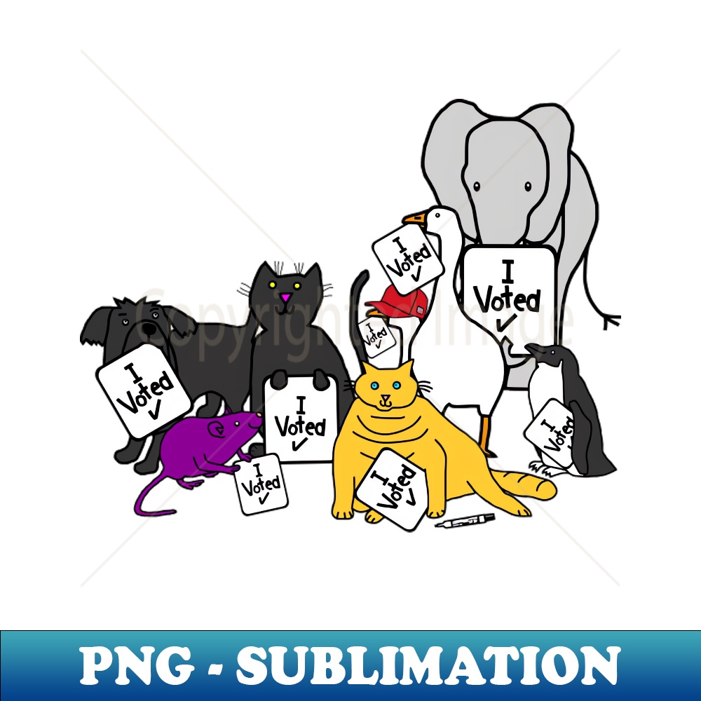 Animals Vote with Voted Signs - PNG Transparent Sublimation | Inspire ...