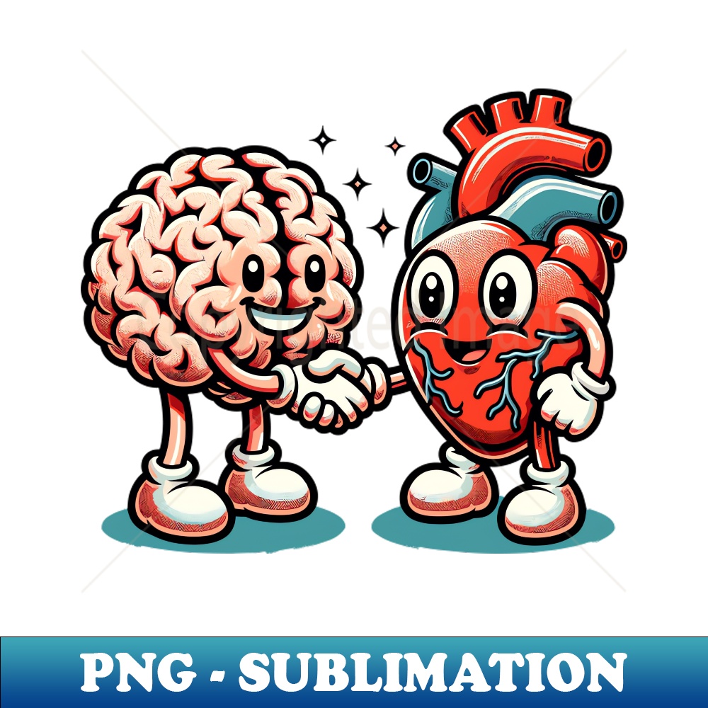 Brain and heart shaking hands - Unique Sublimation PNG Downl | Inspire ...
