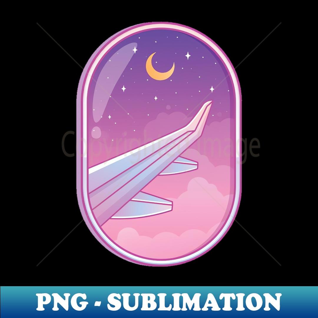 Airplane Window View - Crescent Moon - Pink | Inspire Uplift