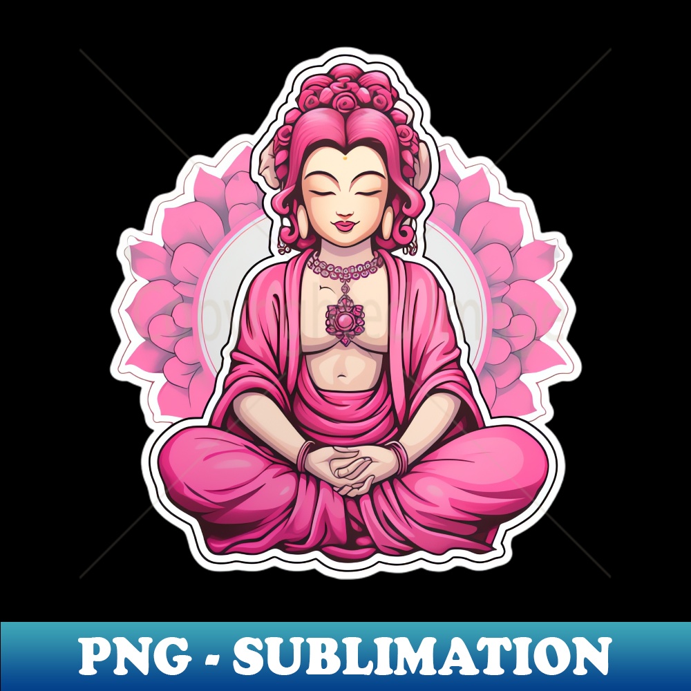 Pink Buddha Statue Buddhist symbol Meditation Sticker For | Inspire Uplift