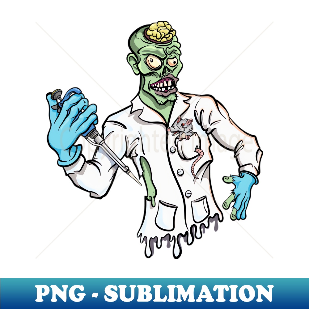 Mad Scientist Zombie with PCR Pipette Funny Science Cartoon | Inspire ...