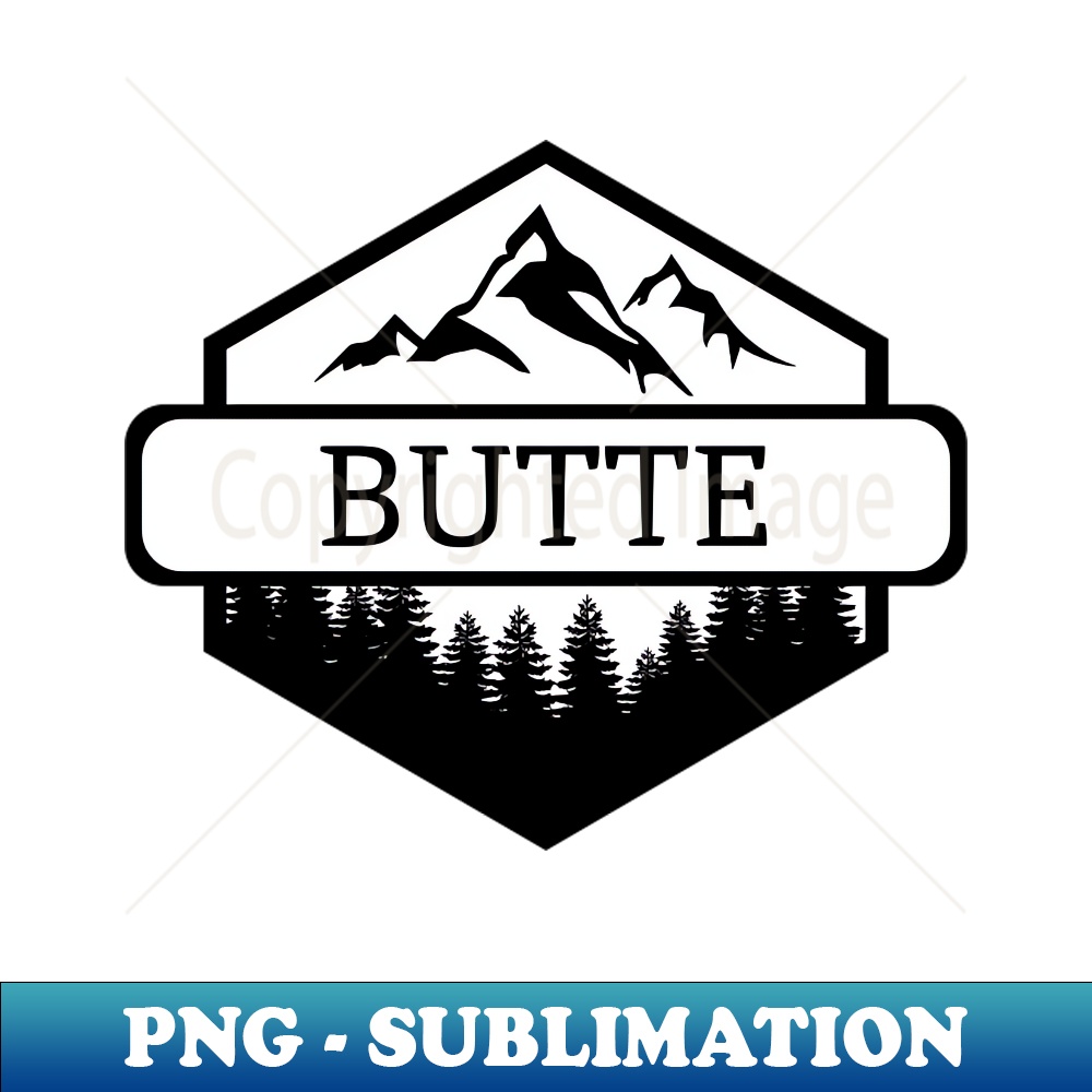 Butte Montana Mountains and Trees - PNG Transparent Sublimat | Inspire ...