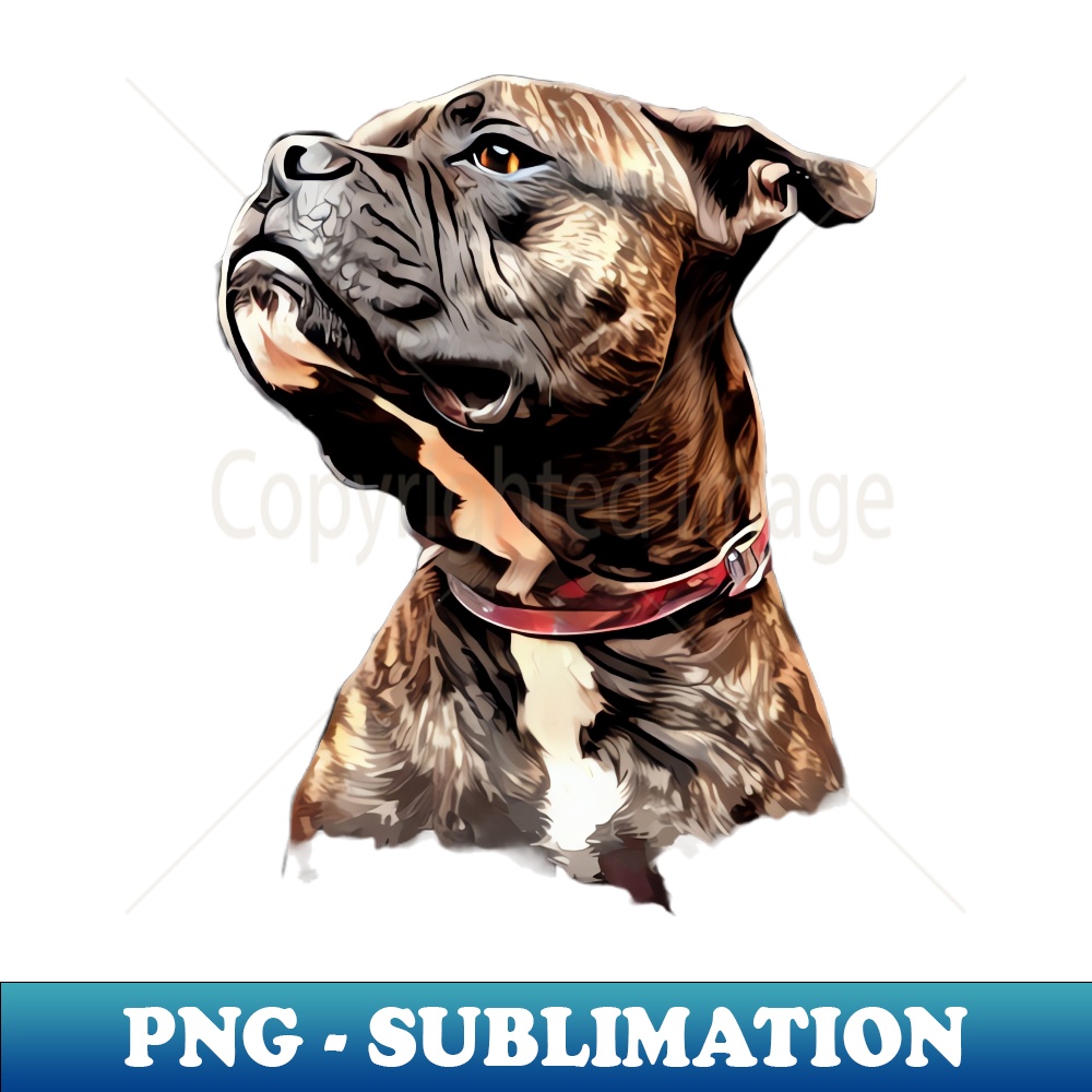 Animated realistic brindle staffy - Instant PNG Sublimation - Inspire ...