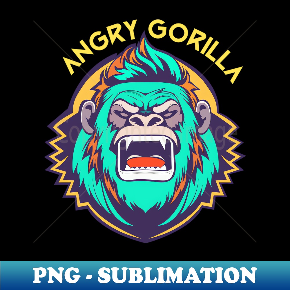 cute kawaii vibrant the angry gorilla - PNG Sublimation Digi | Inspire ...