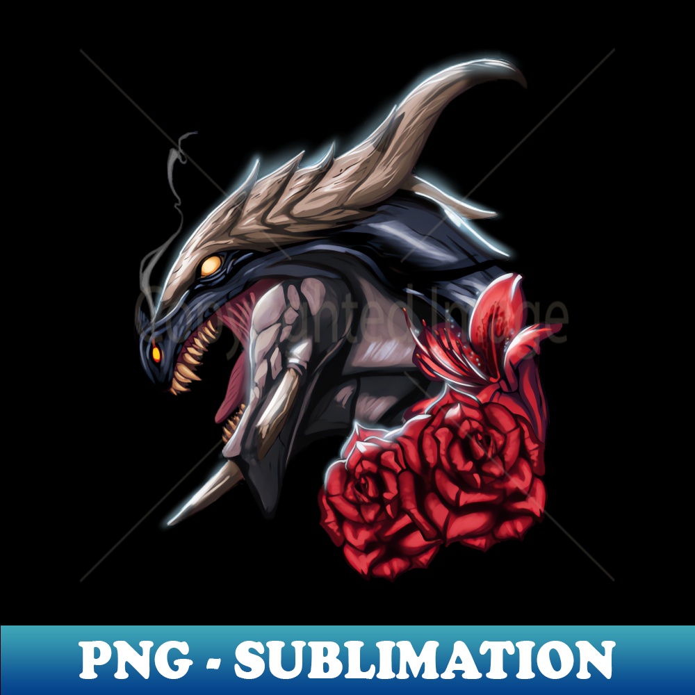 Broken Tusk - Evil Black Dragon - Sublimation-Ready PNG File | Inspire ...