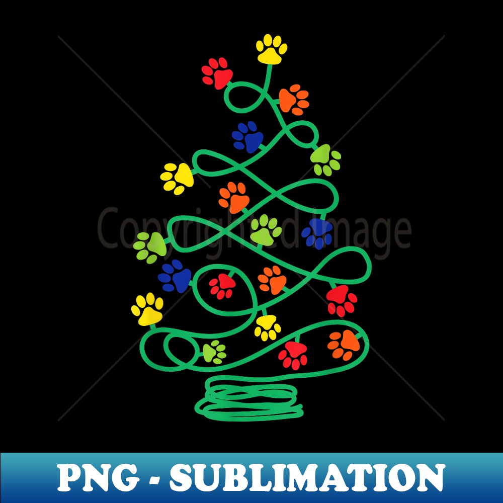 Paw Print Christmas Tree - Decorative Sublimation PNG File - | Inspire ...