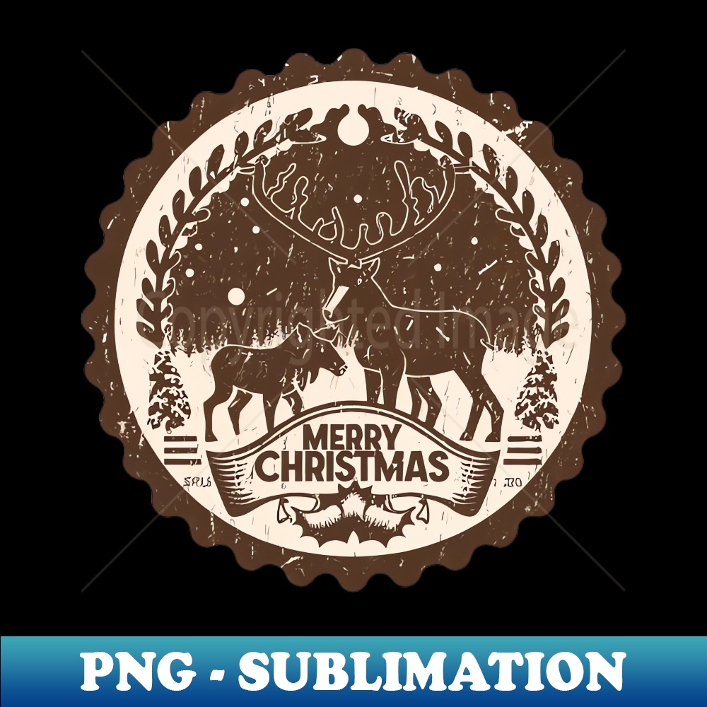 Merry Christmas Reindeer Postage Stamp Christmas Greetings i | Inspire ...