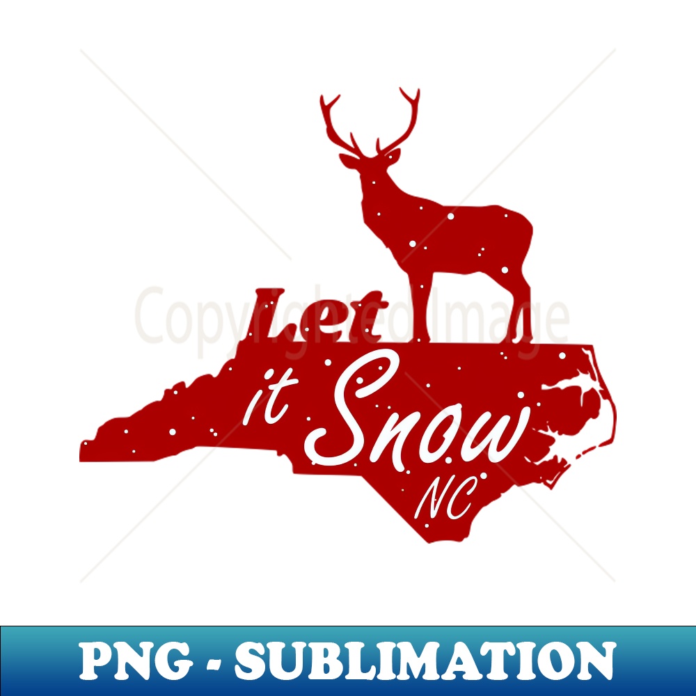 Let It Snow NC State Map With Deer - Silhouette - PNG Transp | Inspire ...