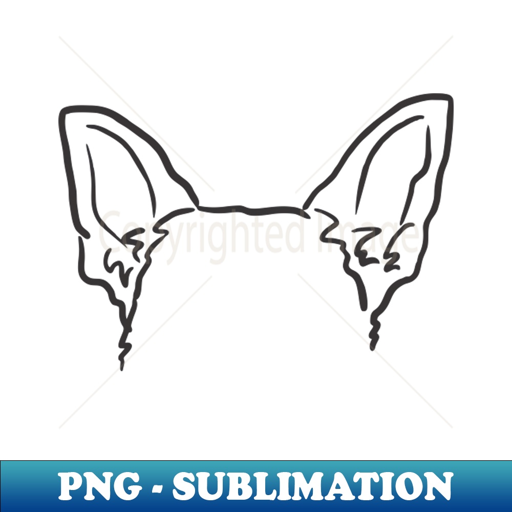 German Shepherd Ears Dog Ears outline - Vintage Sublimation | Inspire ...