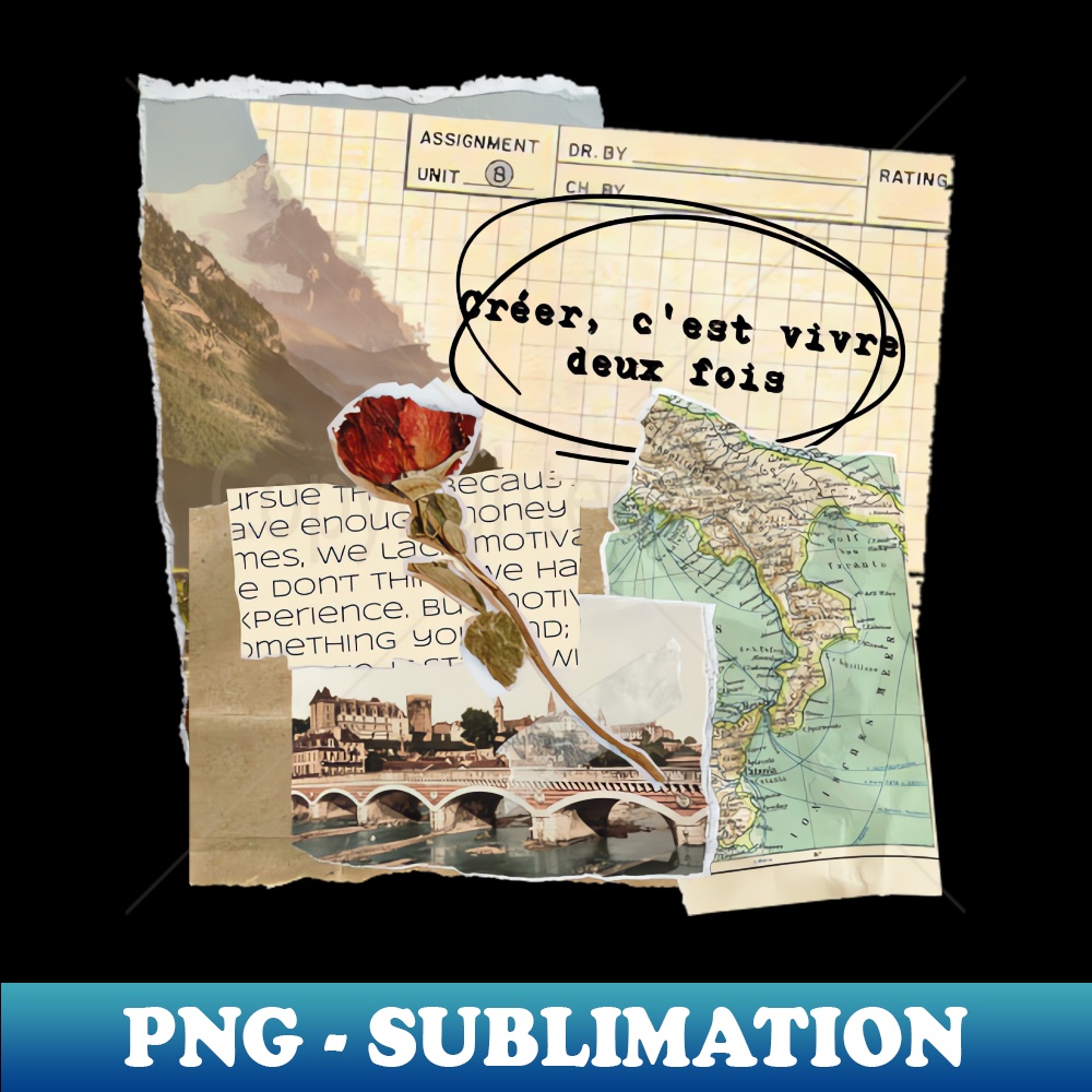 Vintage landscape photo Collage aesthetic scrapbooking creer - Inspire ...