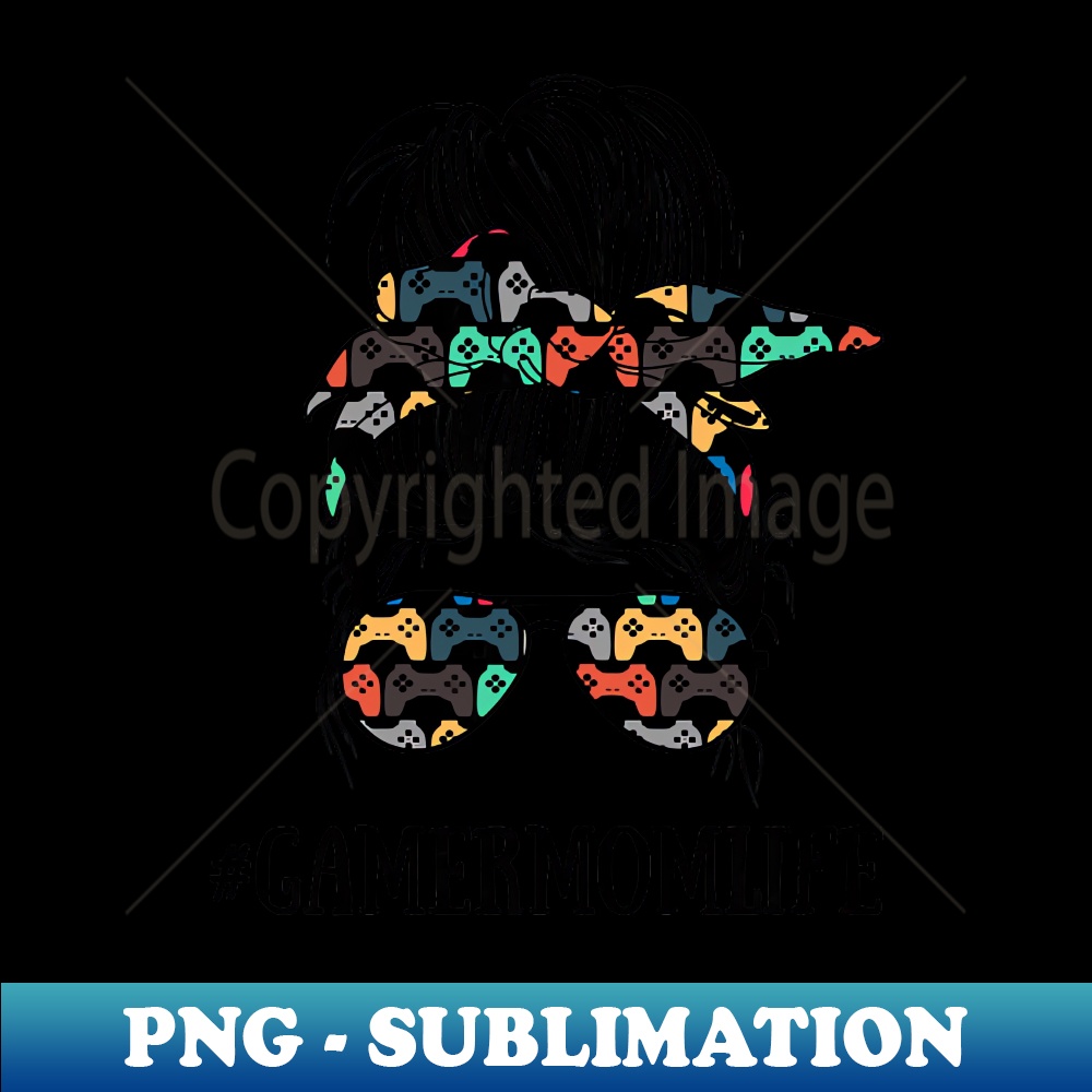 Womens Messy Bun Life of a Gamer Mom Mothers Day Gaming Moth | Inspire ...