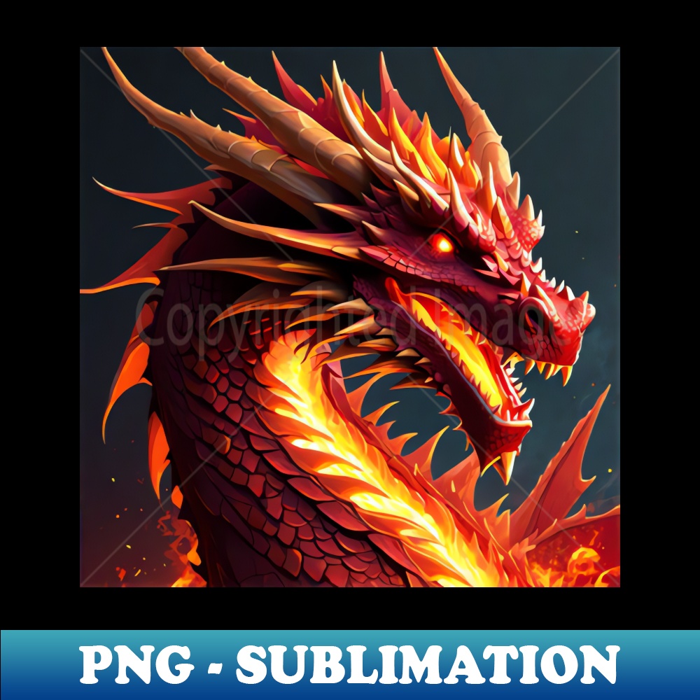 Dragon with red 5 - PNG Transparent Sublimation File - Insta | Inspire Uplift