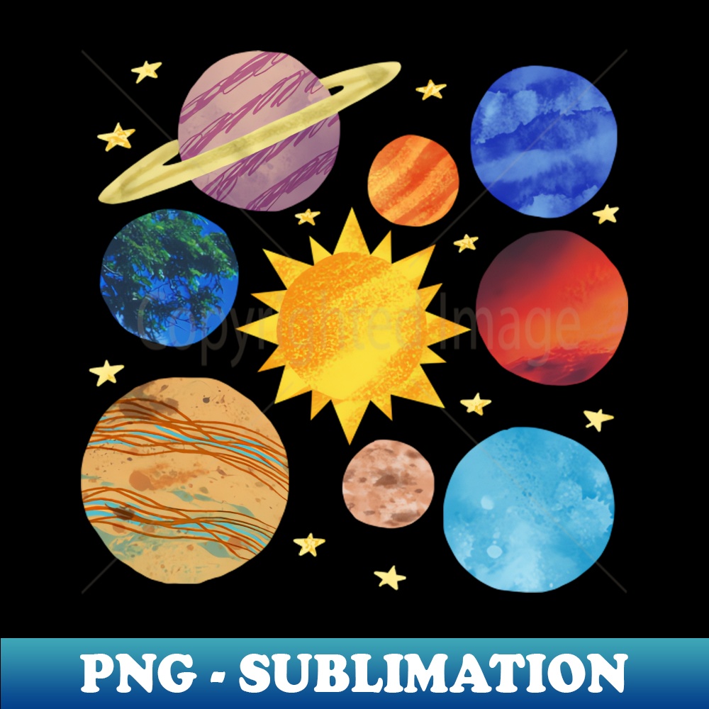 solar system - Sublimation-Ready PNG File - Perfect for Crea | Inspire ...