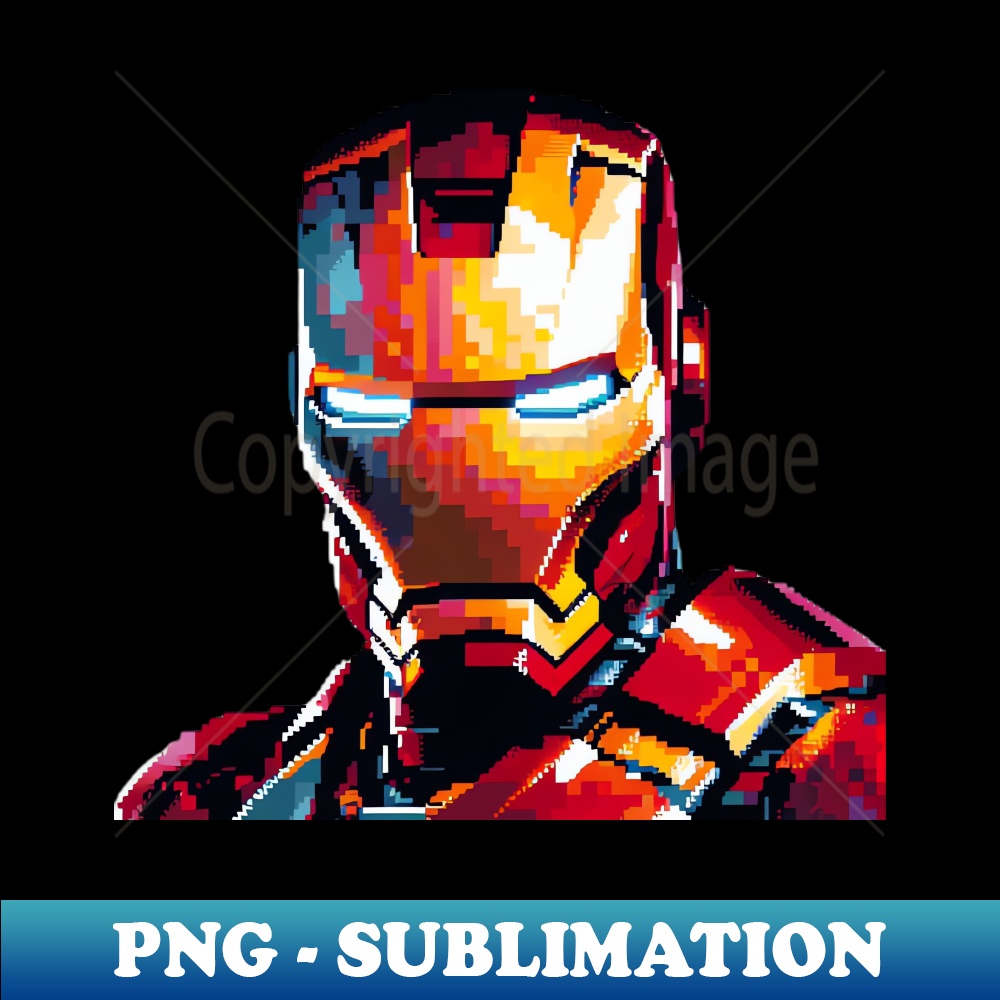 Pixel Ironman Iron Man Retro Ichi - Exclusive PNG Sublimatio | Inspire ...