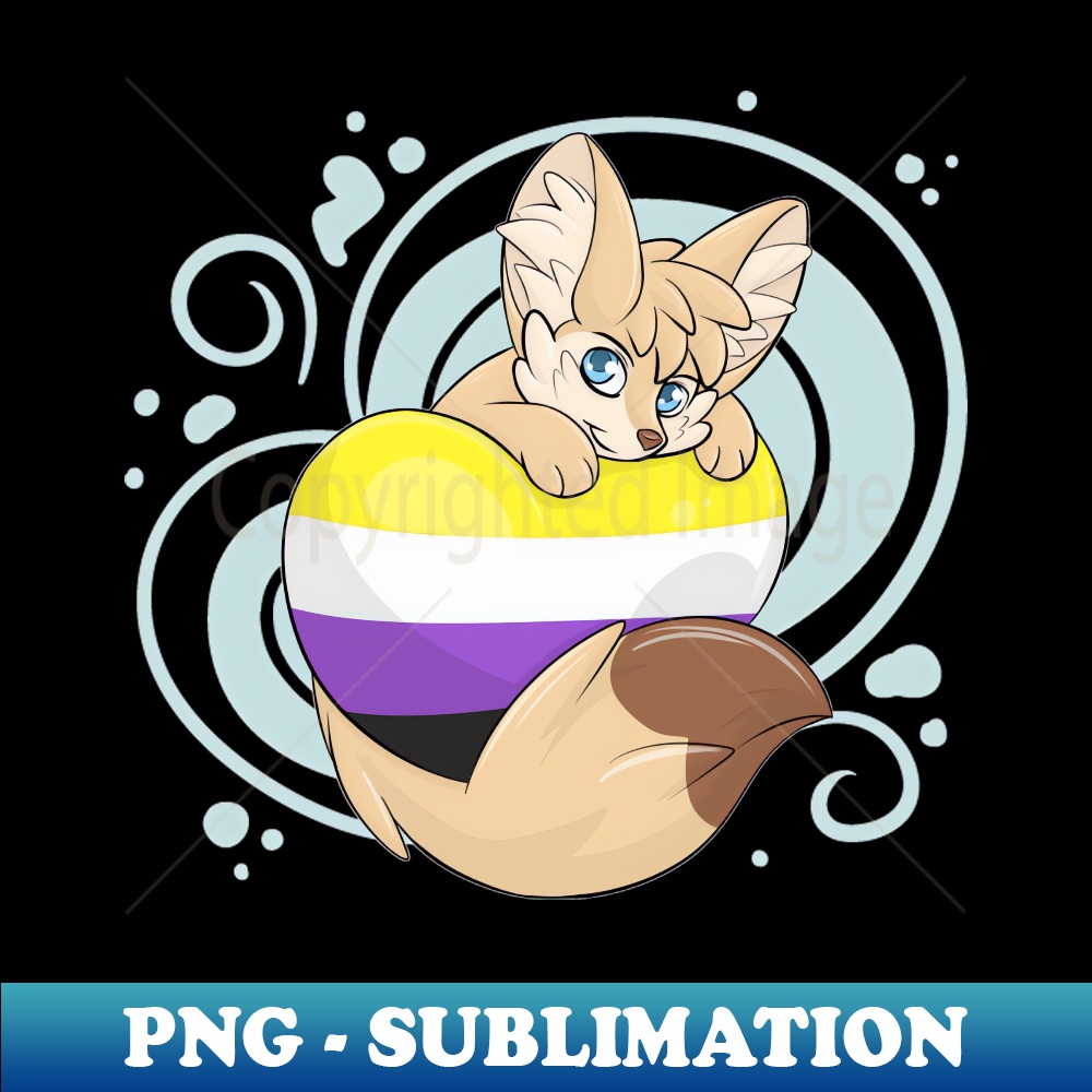 Non Binary-Flag with a Fennec Fox - Instant Sublimation Digi | Inspire Uplift