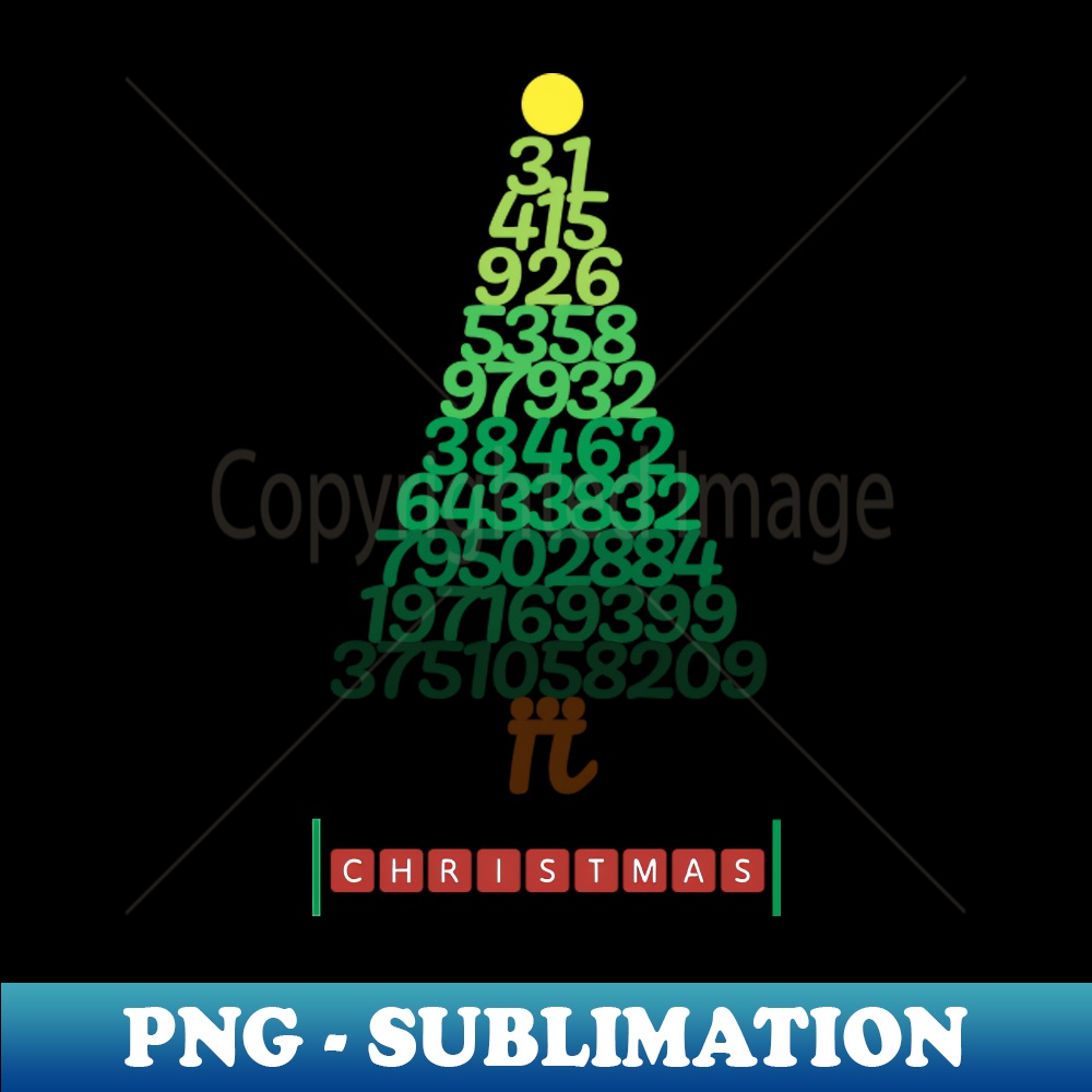 Pi Value of Math and Science in Green Shade Christmas Tree - | Inspire ...