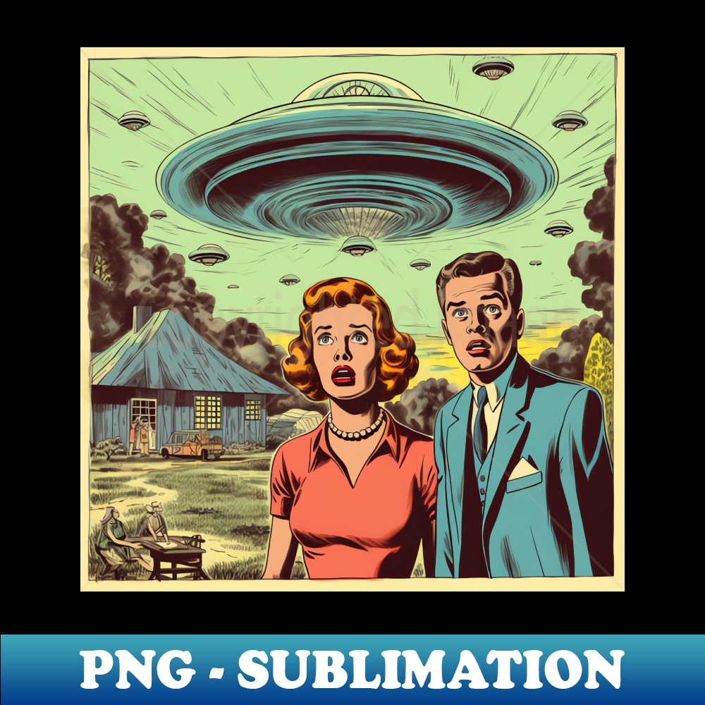 Vintage Comics UFO Invasion Scene - Exclusive Sublimation Di | Inspire ...