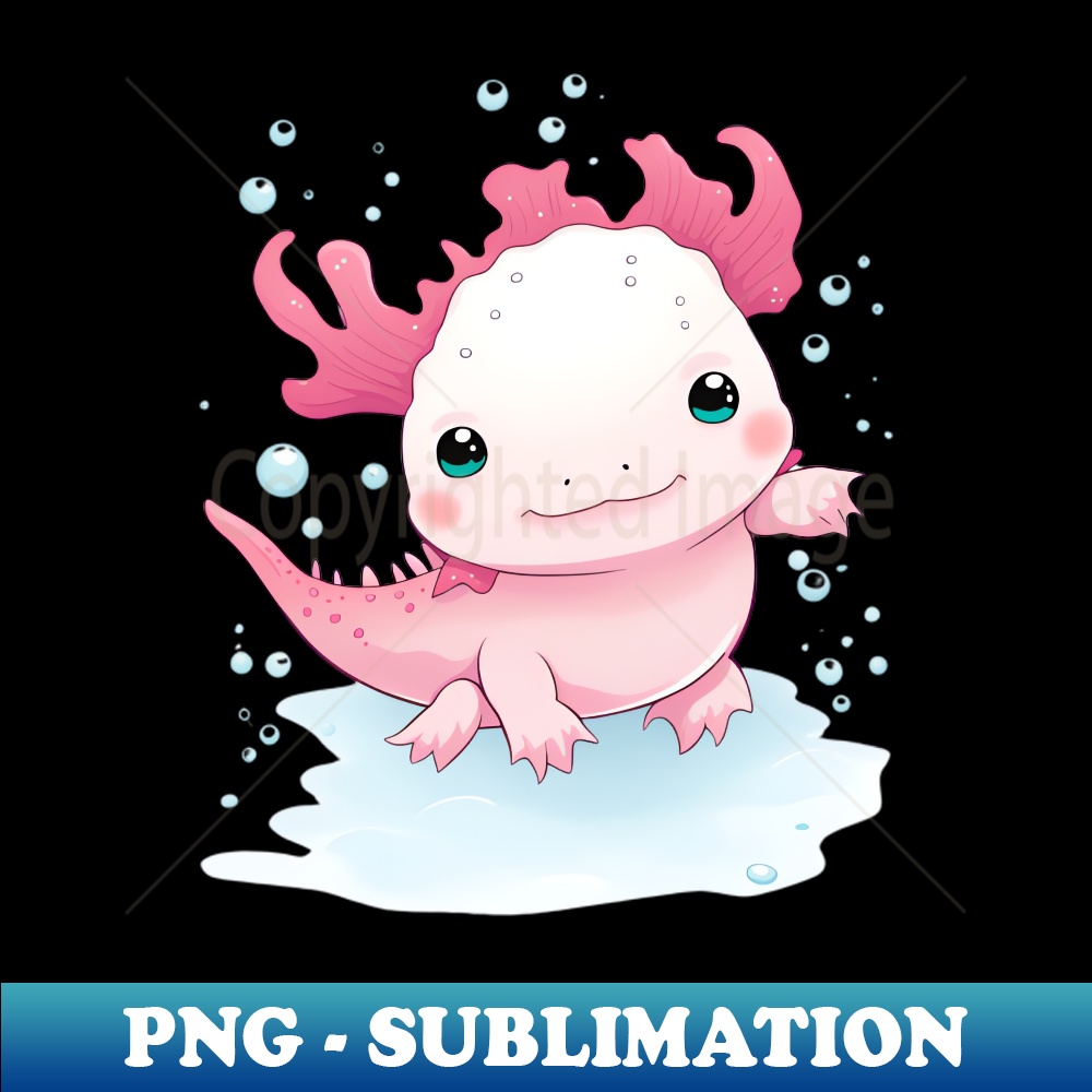 Chibi Axolotl - Adorable Aquatic Creature - Exclusive PNG Su | Inspire ...